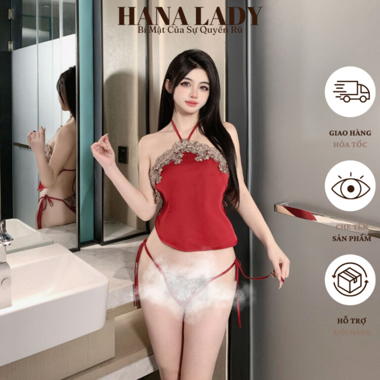 Đồ Ngủ Cosplay Sexy Yếm Lụa Buộc Dây Phối Ren Quyến Rũ Gợi Cảm CP319 - Hana Lady